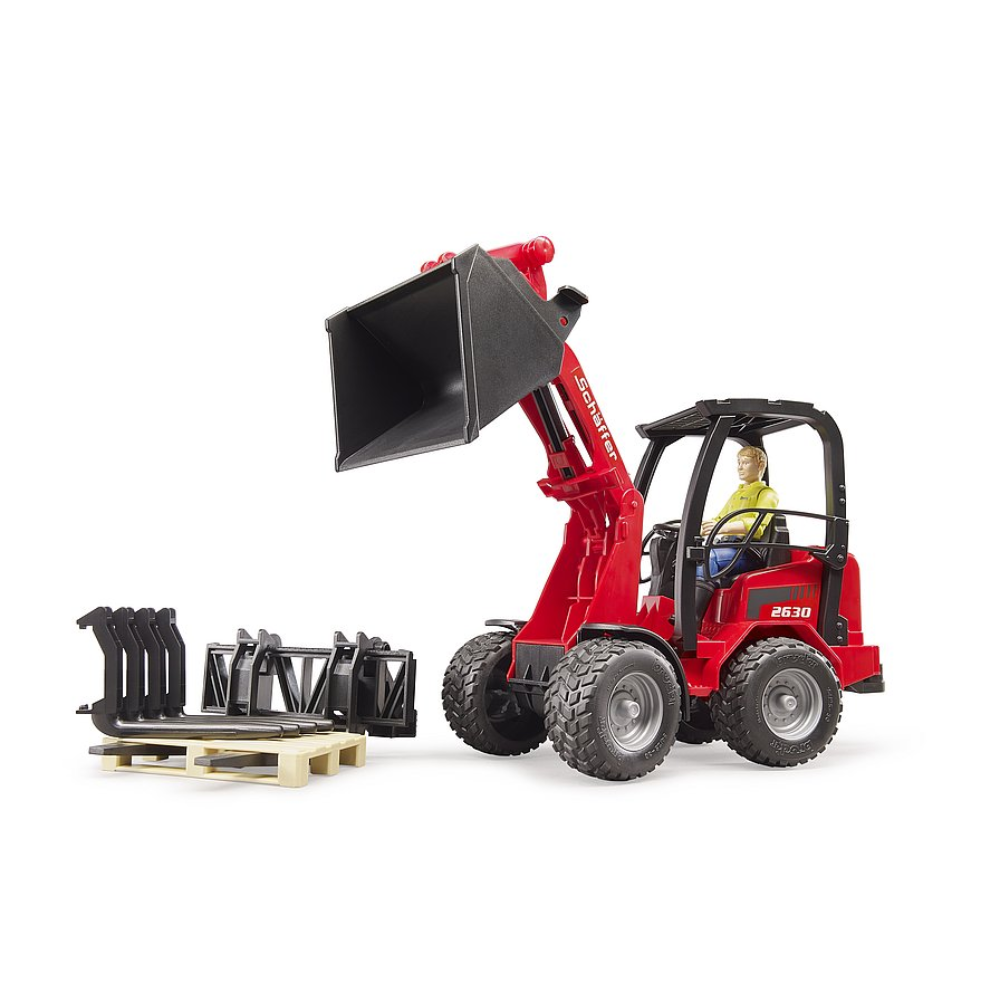 BRUDER 1:16 Schäffer Compact loader 2630 w/ Figure & Accessories