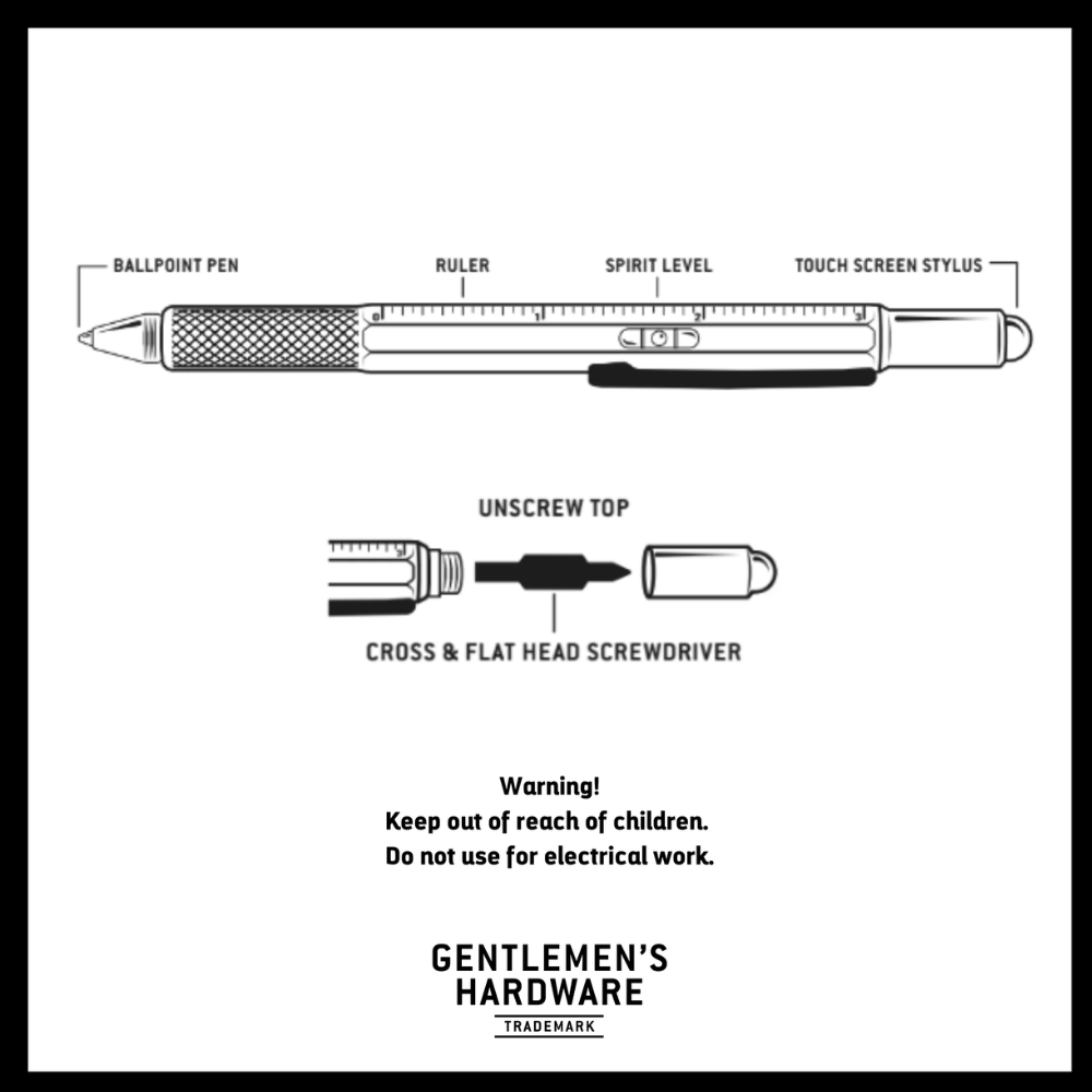 GENTLEMENS HARDWARE 6-in-1 Tooling Pen