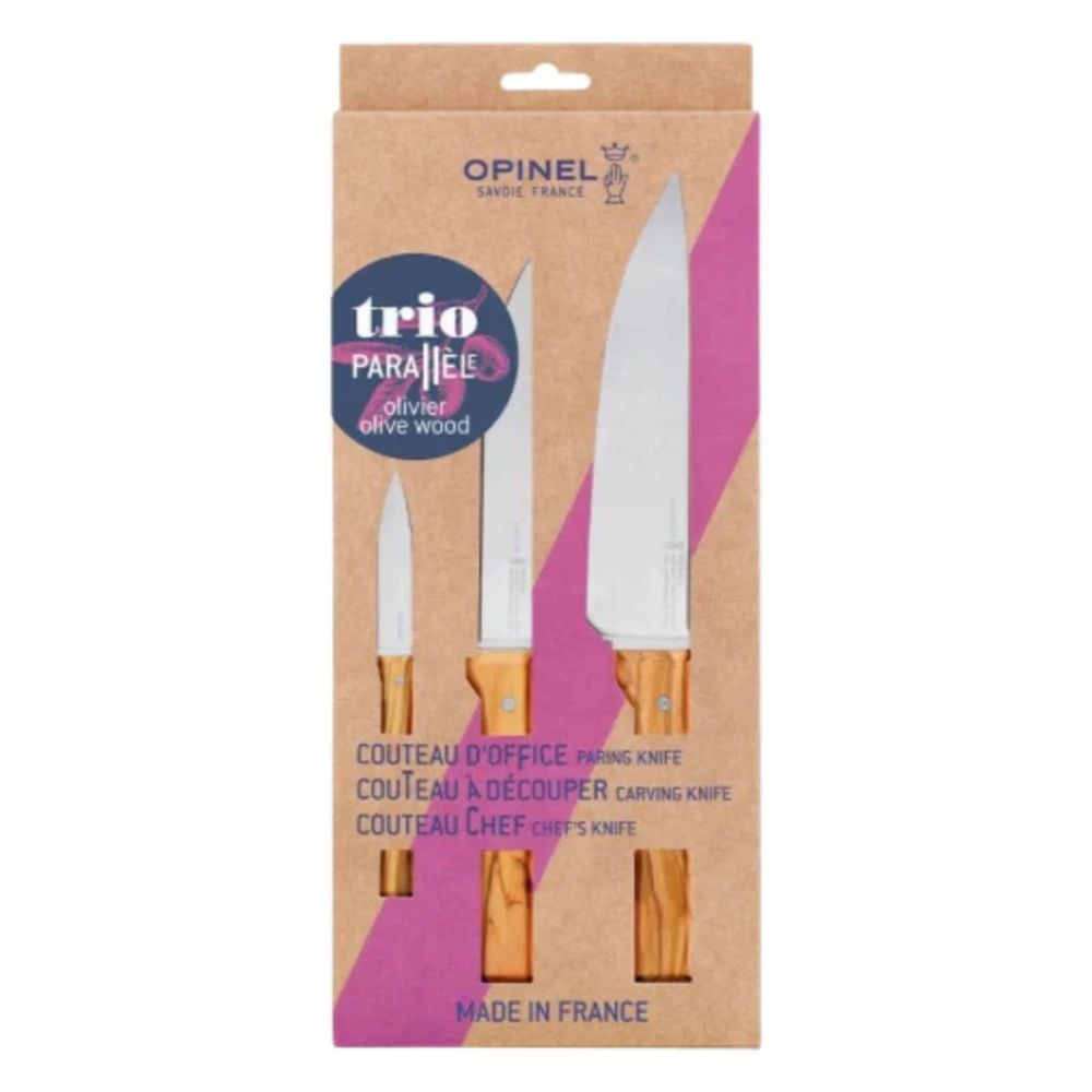 OPINEL Parallele Trio knife Set - Olivewood